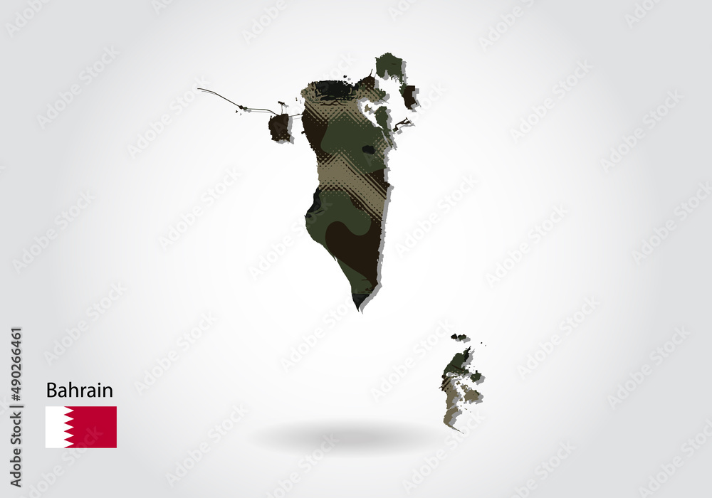 bahrain map with camouflage pattern, Forest / green texture in map ...