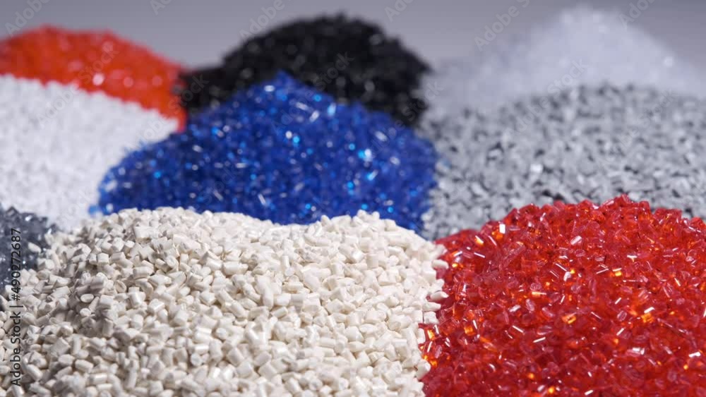 Polymer products of different colors. Polymers and polystyrene ...