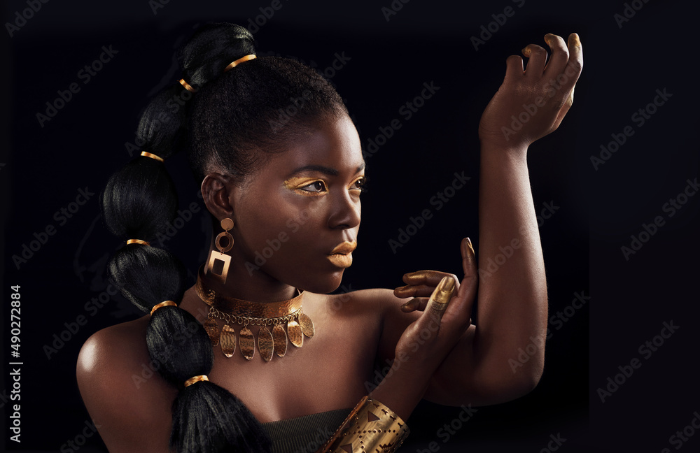 Shes the epitome of a true black queen. Studio shot of a beautiful ...