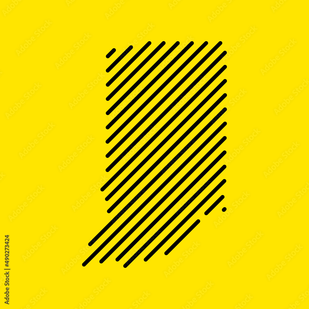 Indiana tech digital logo vector icon. Indiana map outline. Stock ...