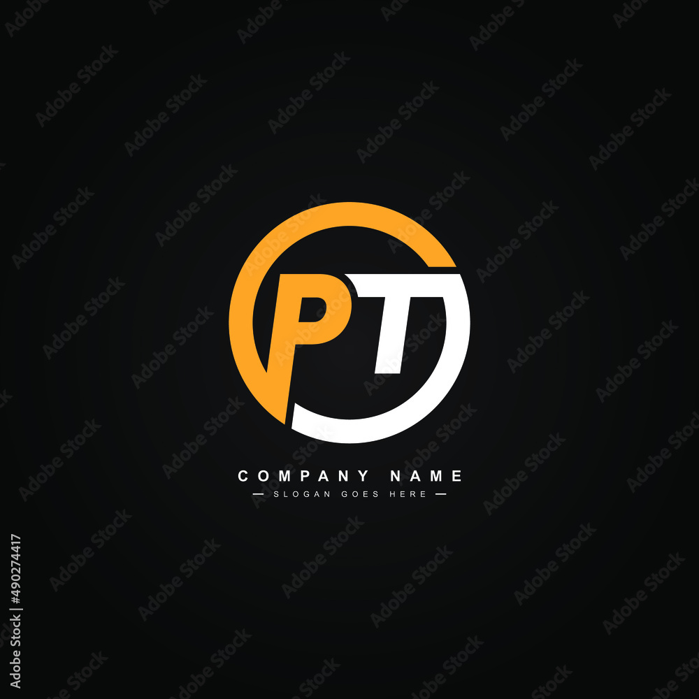 Initial Letter PT Logo - Simple Alphabet Logo Stock Vector | Adobe Stock