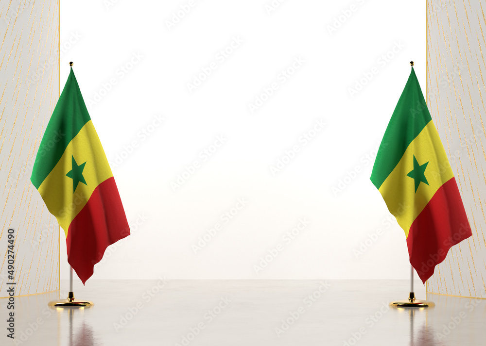 Photo & Art Print Horizontal frame and border with Senegal flag, saidauita