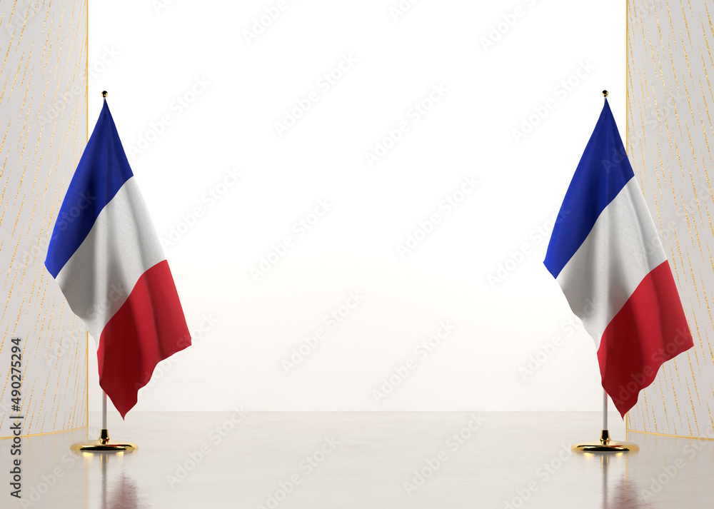 Horizontal frame and border with France flag Stock Illustration | Adobe ...