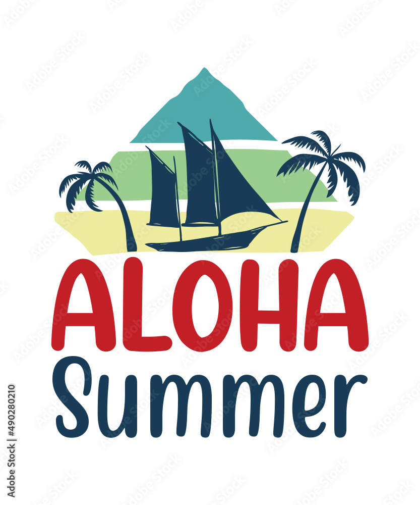 Vetor do Stock: Summer Beach Bundle SVG, Beach Svg Bundle, Summertime ...