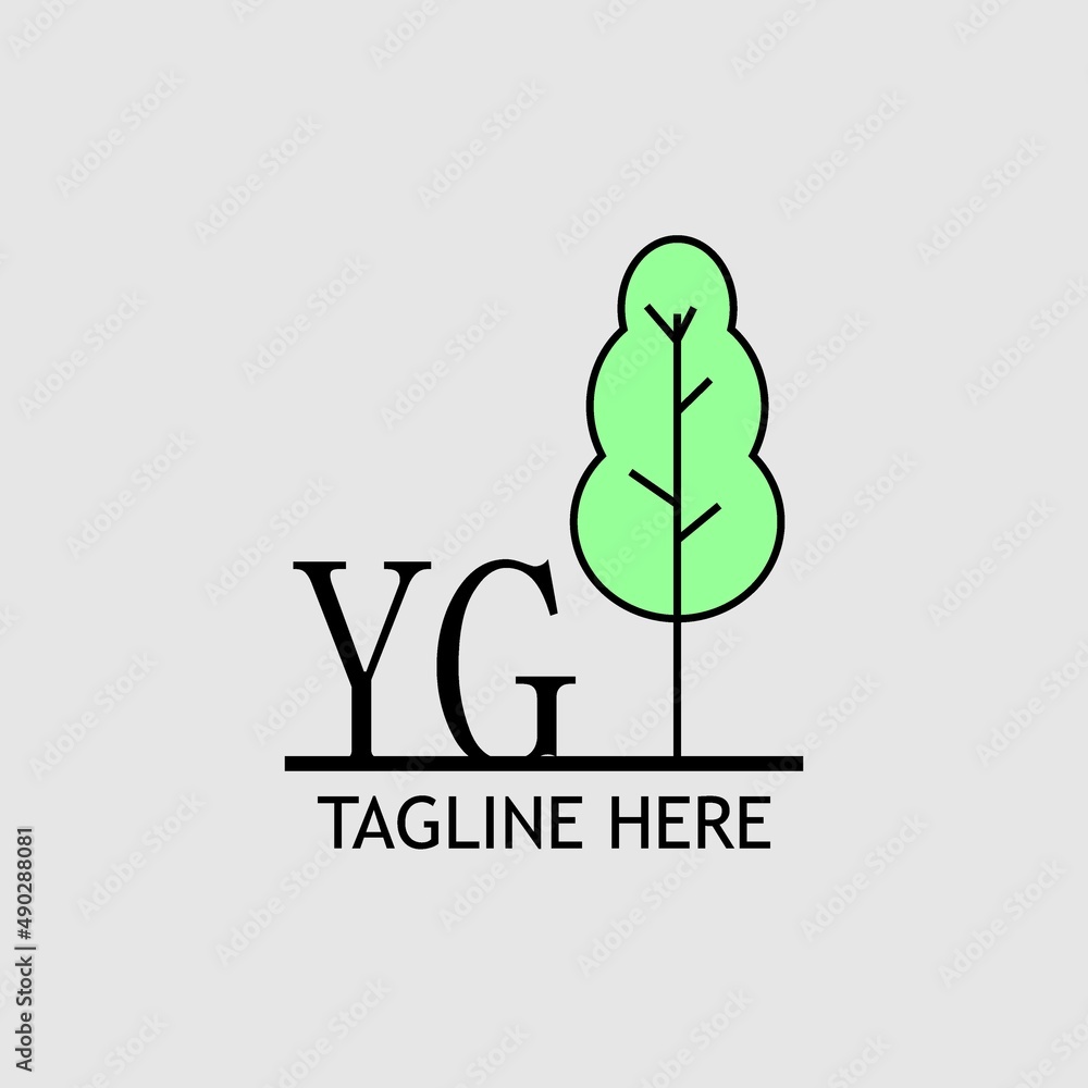 YG letter with green tree logo Stock Vector | Adobe Stock