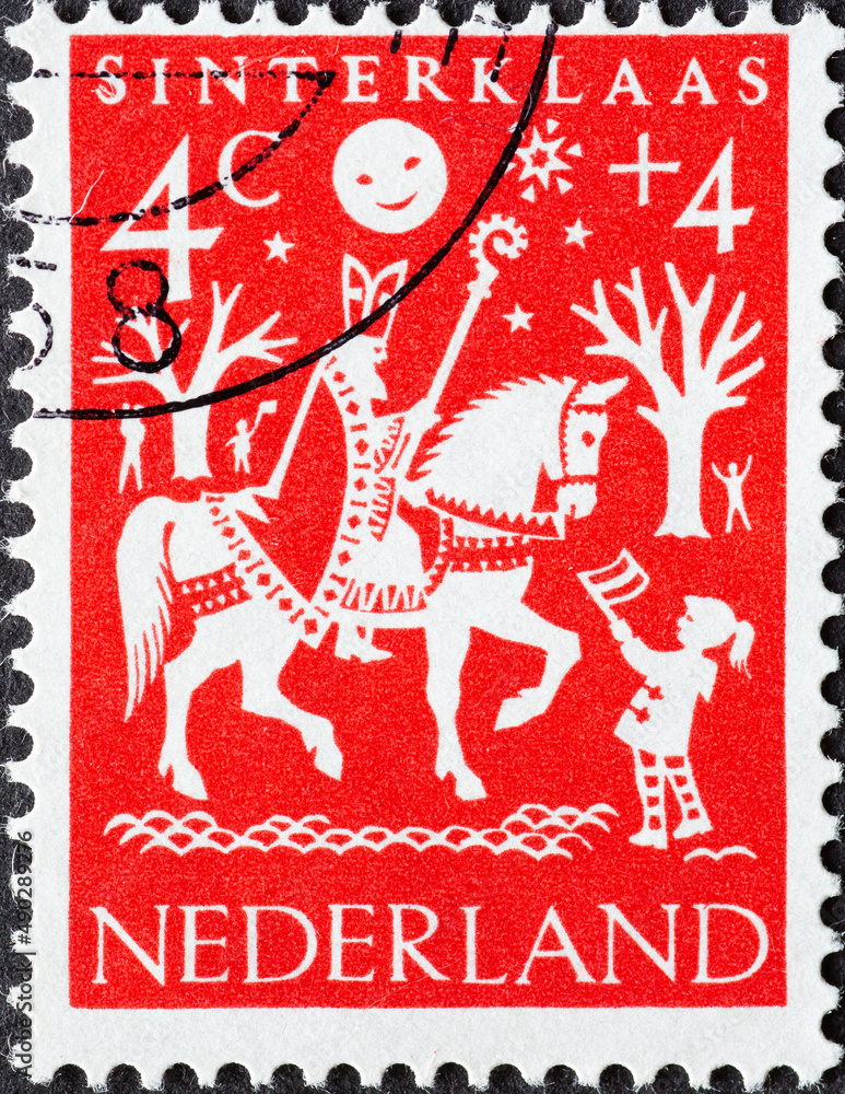 Netherlands - circa 1961: a postage stamp from the Netherlands ...