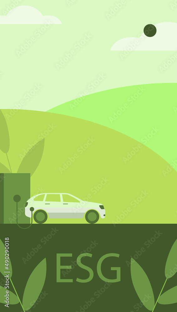 Poster design for sustainable living. ESG, green energy and sustainable ...