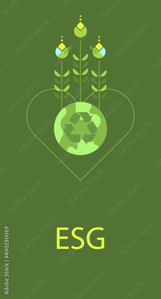 Poster design for sustainable living. ESG, green energy and sustainable ...