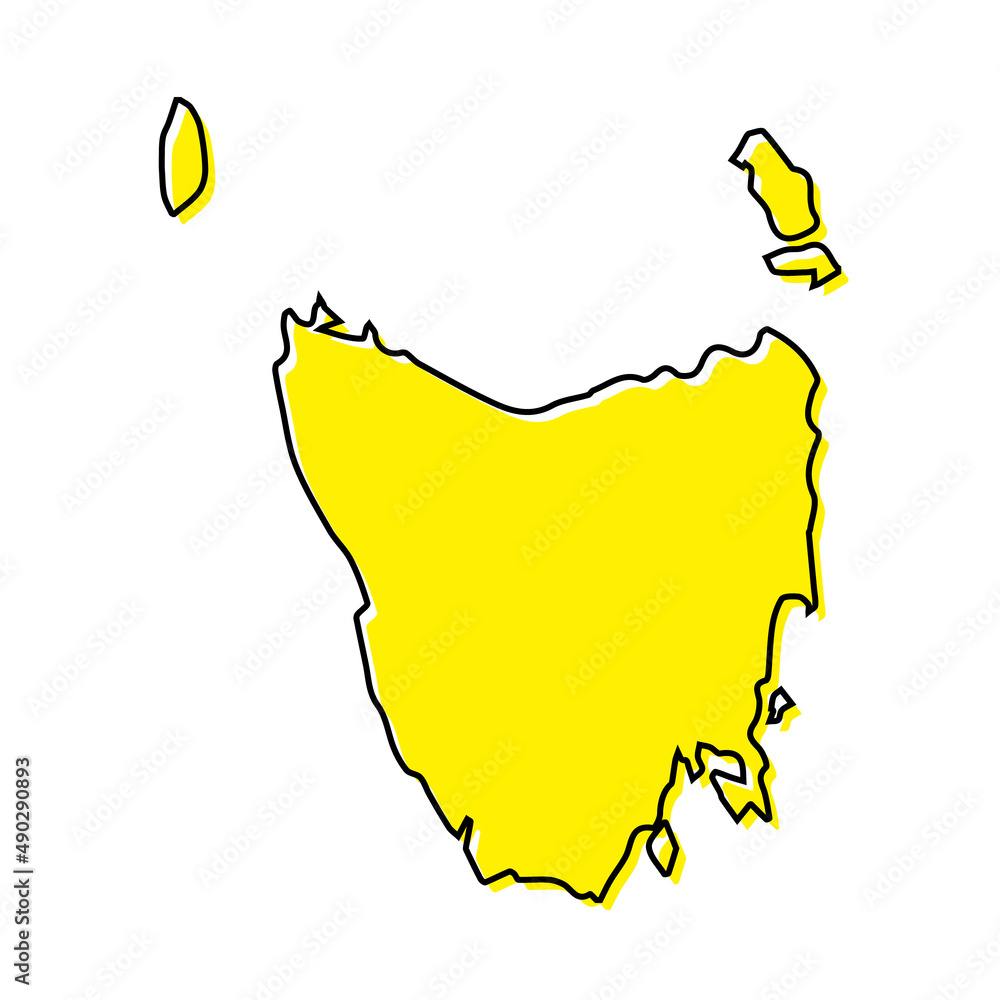 Simple outline map of Tasmania is a state of Australia. Stock Vector ...