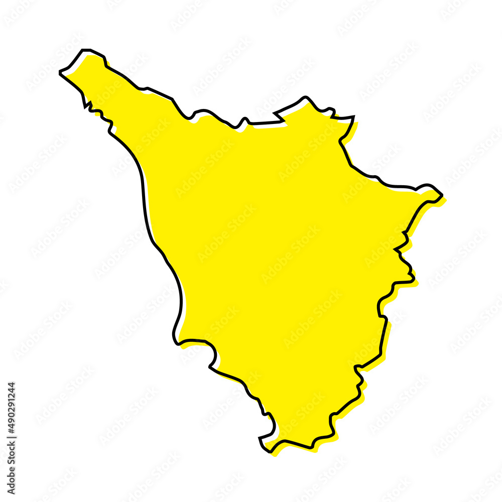 Simple outline map of Tuscany is a region of Italy Stock Vector | Adobe ...