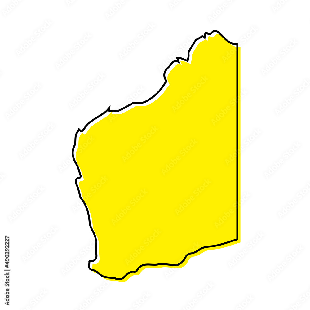Simple outline map of Western Australia is a state of Australia. Stock ...