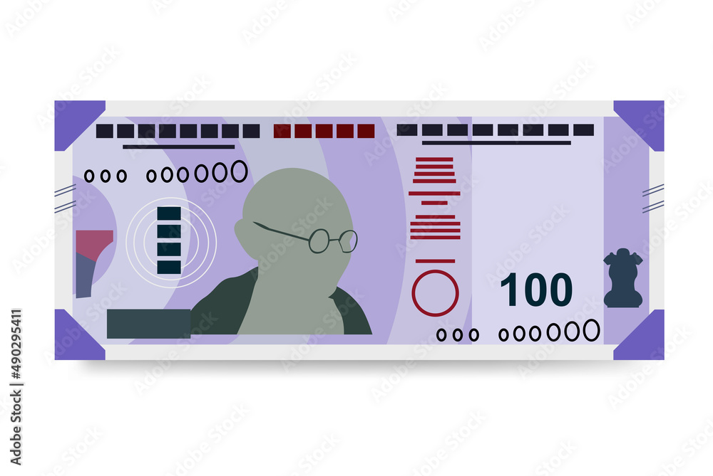 Indian Rupee Vector Illustration. India, Bhutan money set bundle ...