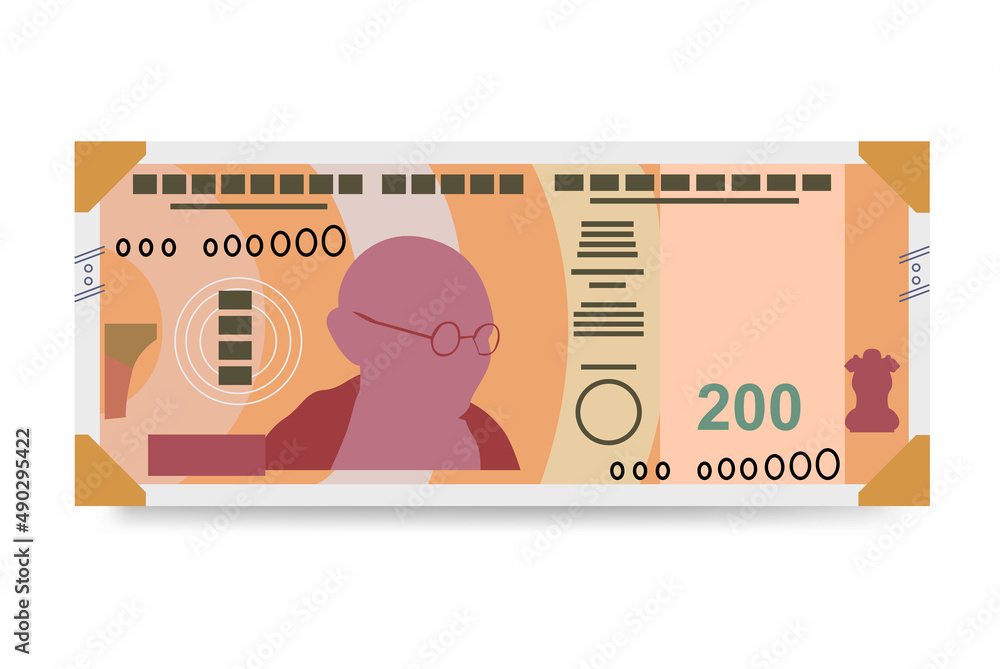 Indian Rupee Vector Illustration. India, Bhutan money set bundle ...