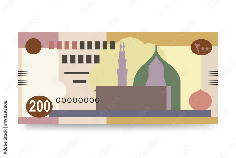 Egyptian Pound Vector Illustration. Egypt, Gaza Strip money set bundle ...