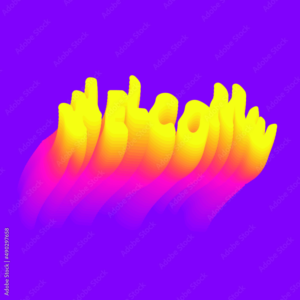 welcome letter on purple and yellow gradient background Stock Vector ...