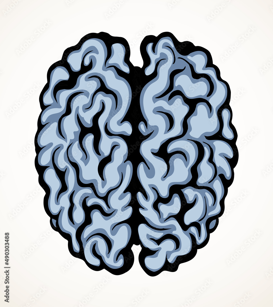 Brain. Vector drawing icon sign Stock Vector | Adobe Stock