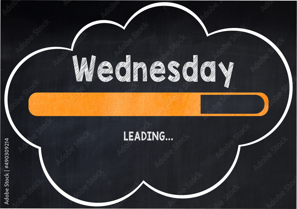 Wednesday on Chalkboard Concept,loading bar background,blackboard ...