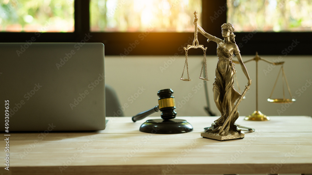 Blind justice symbol on a metal statue Stunning photograph with a ...