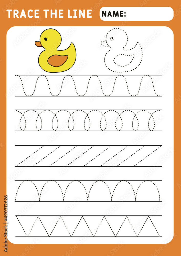 Trace line worksheet for kids. Basic writing. Working pages for ...