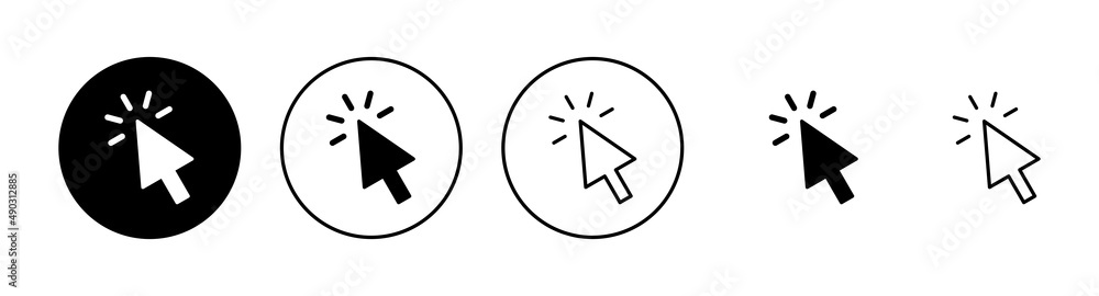 Click icons set. pointer arrow sign and symbol. cursor icon Stock ...