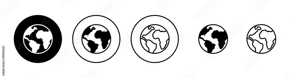 World map set. Worldmap sign and symbol. Globe icon Stock Vector ...