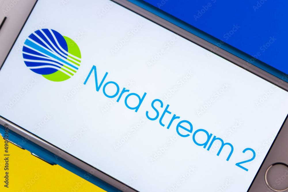 Stockfoto Kumamoto, JAPAN - Mar 1 2022 : The Nord Stream 2 logo on ...
