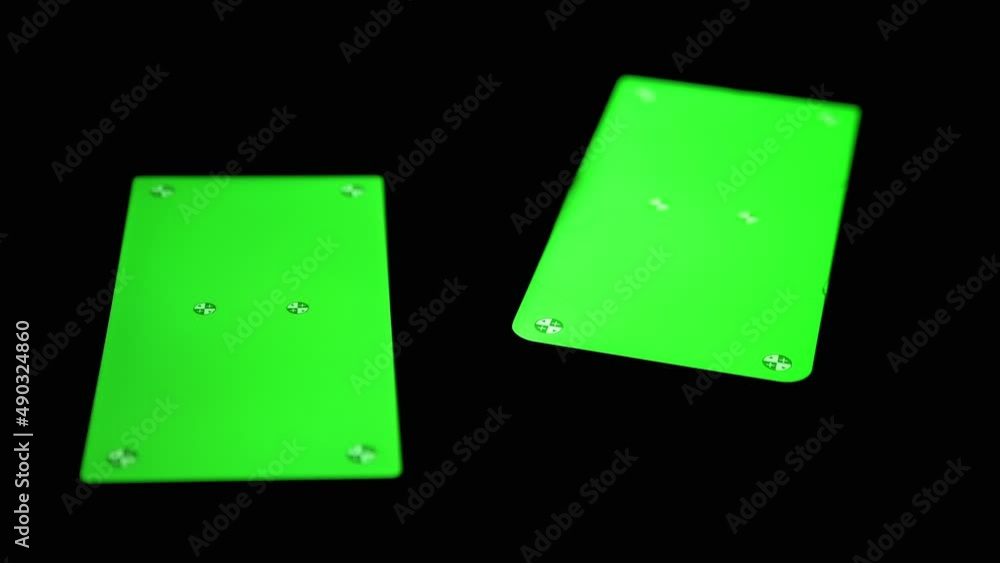 Stockvideo Two Smartphones with a Green Screen, Chroma, Markers on a ...