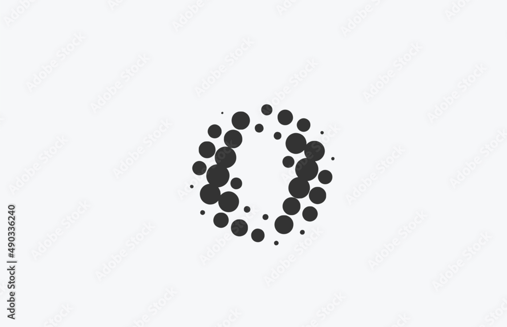 O dotted alphabet letter icon logo design. Creative template for ...
