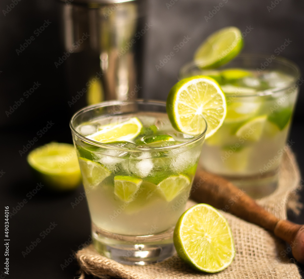 Typical Brazilian cocktail called Caipirinha, Traditional alcoholic ...