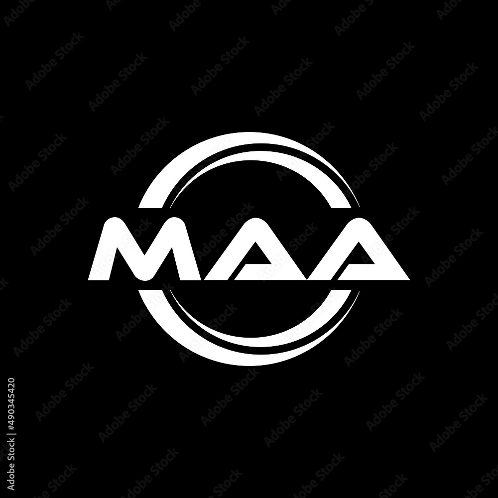 MAA letter logo design with black background in illustrator, vector ...