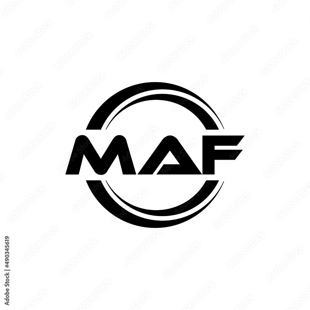 MAF letter logo design with white background in illustrator, vector ...
