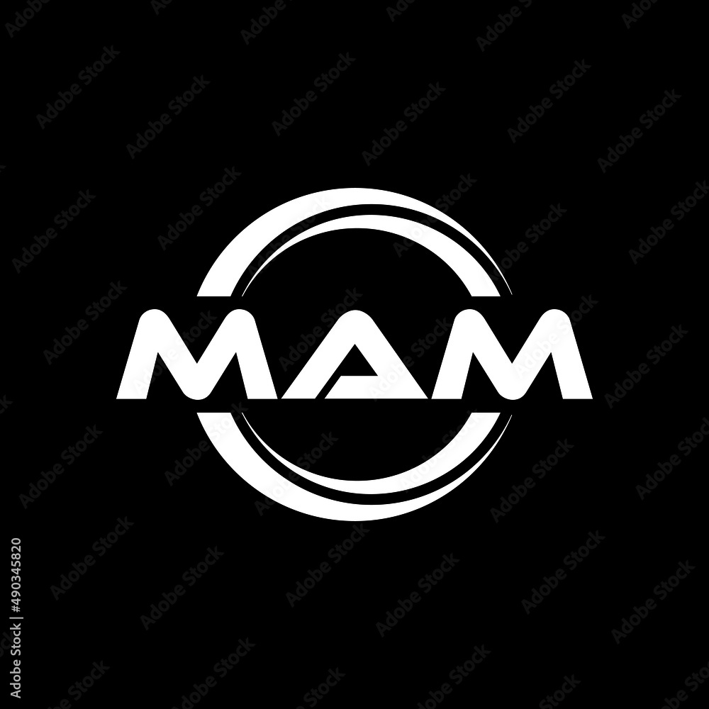 MAM letter logo design with black background in illustrator, vector ...