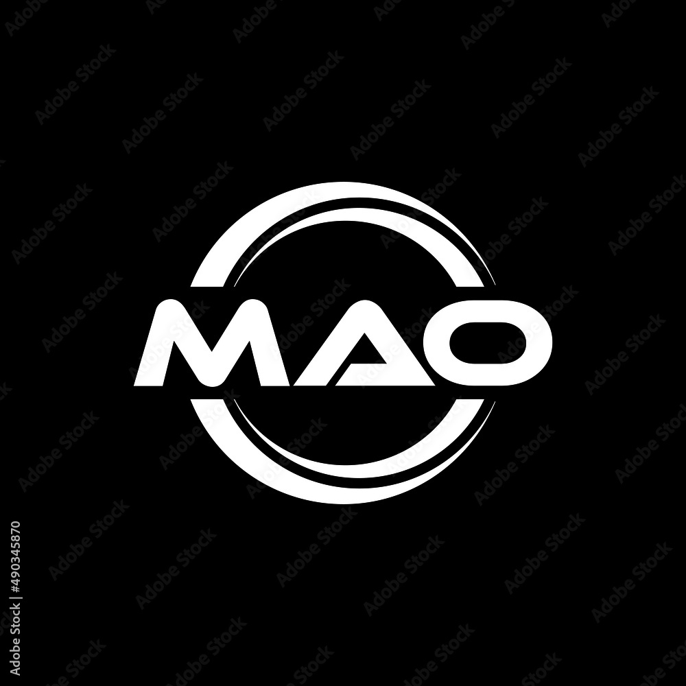 MAO letter logo design with black background in illustrator, vector ...