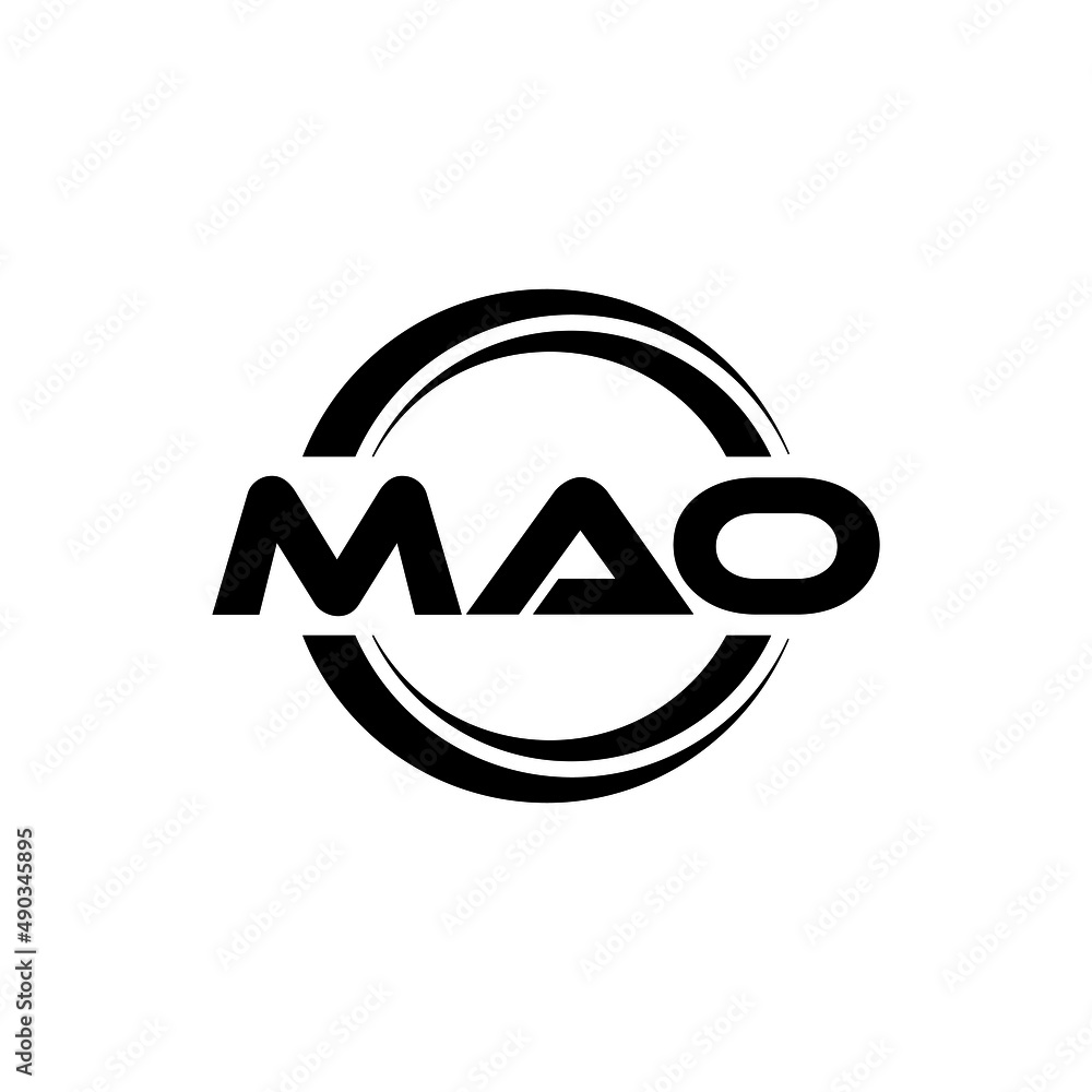 MAO letter logo design with white background in illustrator, vector ...