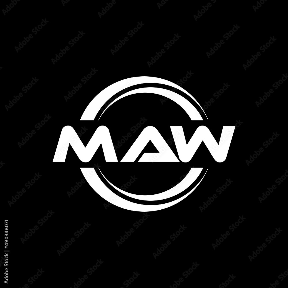 MAW letter logo design with black background in illustrator, vector ...