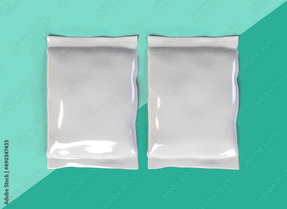 Isolated white food packaging with gray background 3d rendering Stock ...