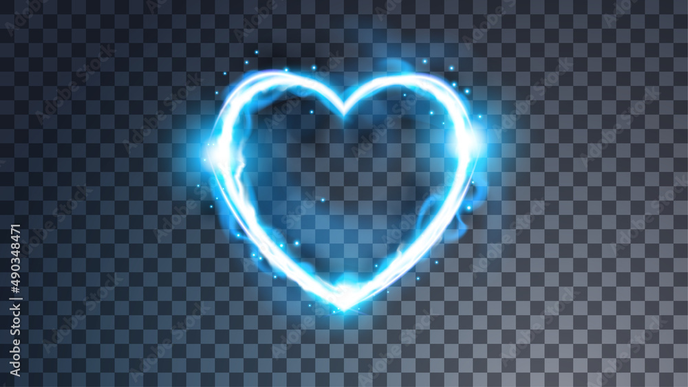 Modern magic heart symbol. Ethereal lightning substance sign Stock ...