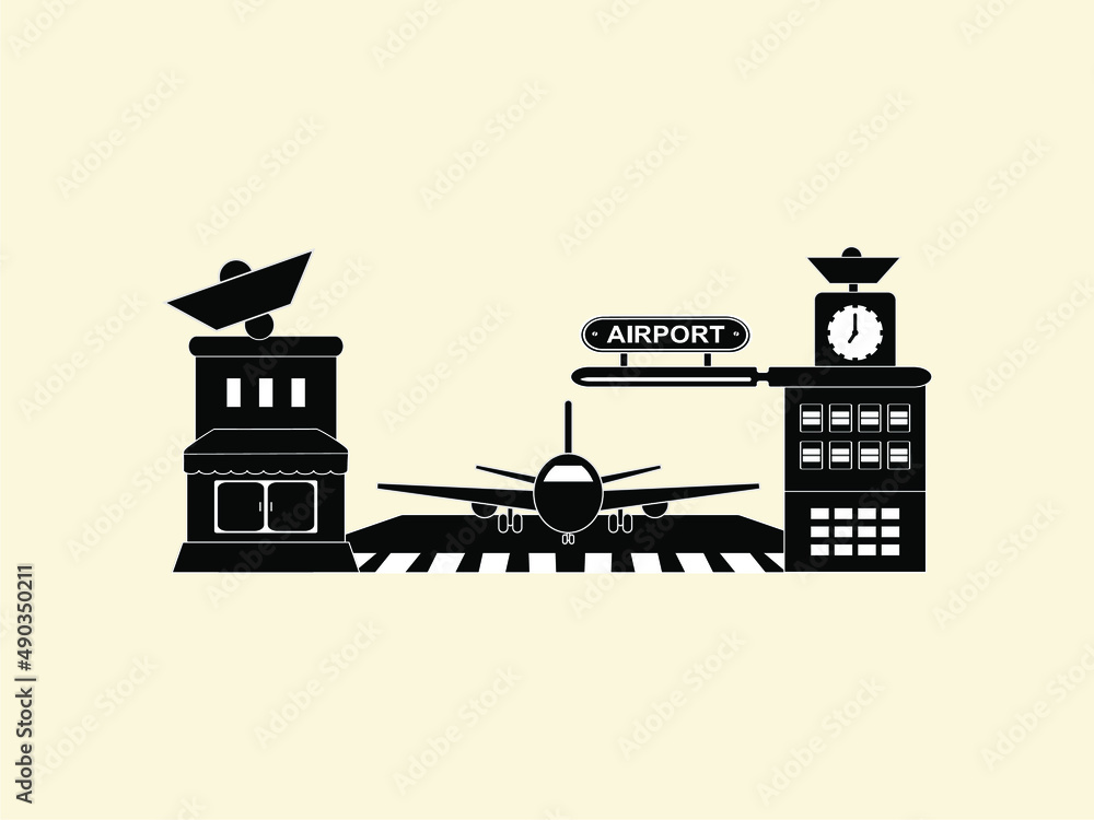 airport vector illustration, perfect for brochures, posters, logos ...