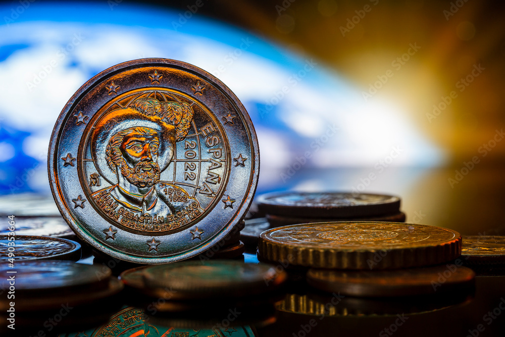 Commemorative Euro coin 500th anniversary of Juan Sebastian Elcanos ...