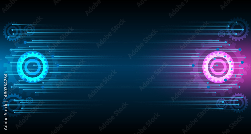 geometric technology abstract horizontal gear movement style concept ...