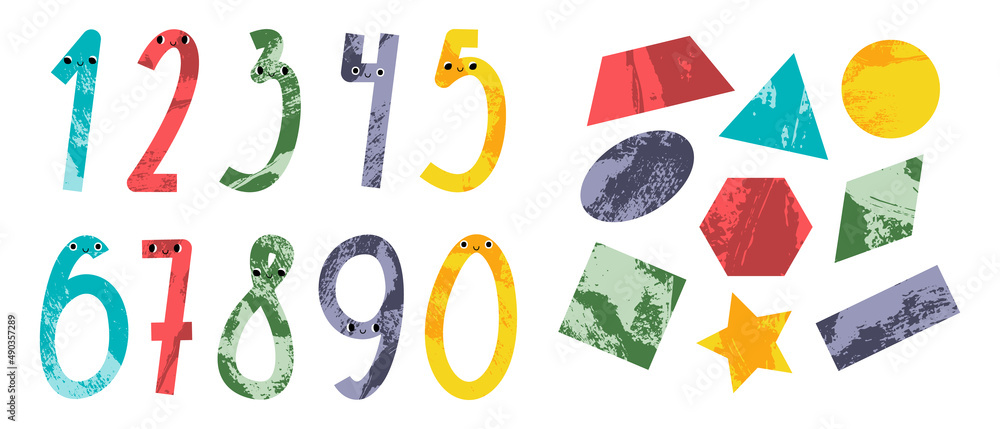 Cute number characters: one, two, three, four, five, six, seven, eight ...