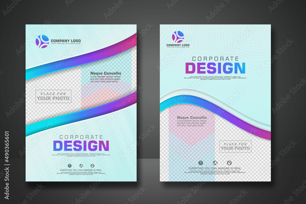 Cover design template with transparent background can insert photos ...