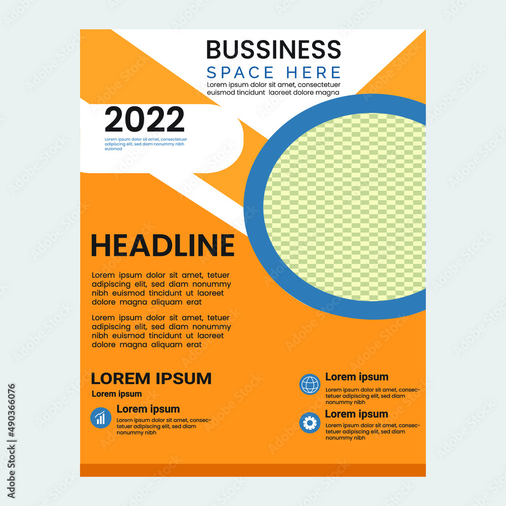 Corporate business cover and back page a4 flyer design template for ...