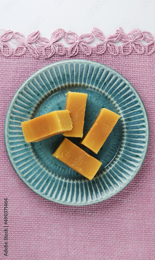 Mysore pak, a traditional, popular, and delicious sweet dish native to ...