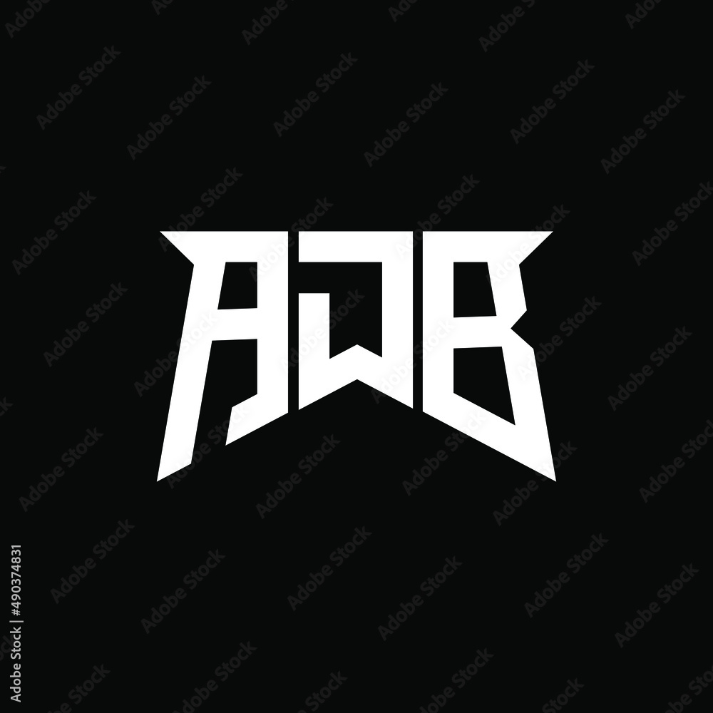 ADB letter logo design on black background. ADB creative initials ...