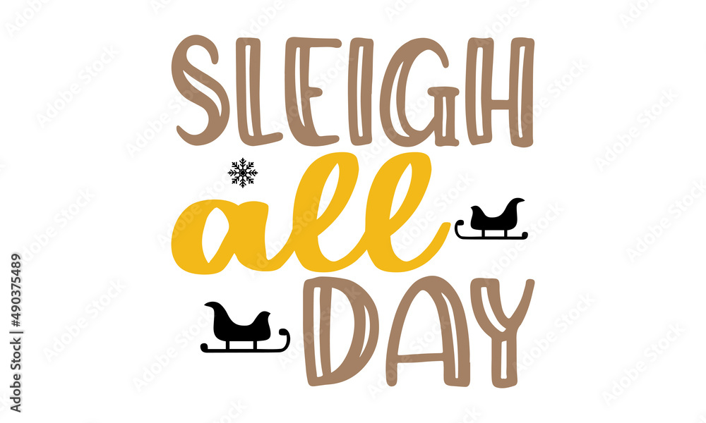 Sleigh all day - a greeting card with cartoony heart character with ...