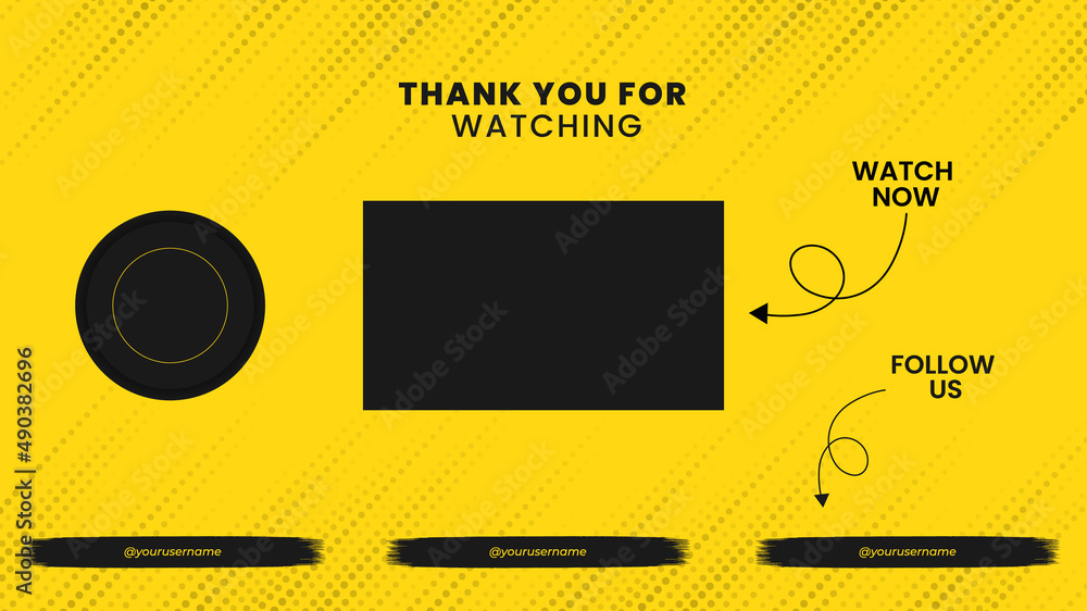 Youtube End Screen Template. Youtube Video Template, background, Outro ...