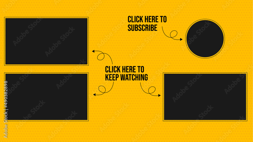 Youtube End Screen Template. Youtube Video Template, background, Outro ...