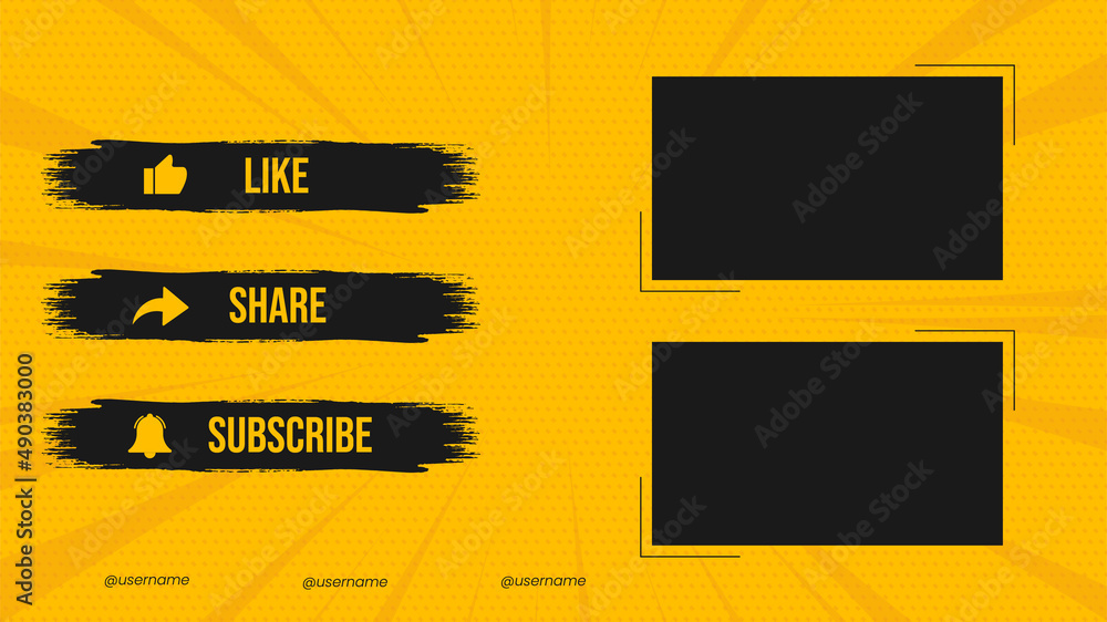 Youtube End Screen Template. Youtube Video Template, background, Outro ...