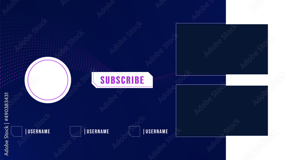 Youtube End Screen Template. Youtube Video Template, background, Outro ...